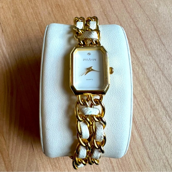 Joan Rivers | Accessories | Joan Rivers Ladies Gold Tone White Leather ...